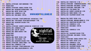 Nightfall Bands! – Nightfall Duo – Nightfall Trio – Nightfall After Dark
